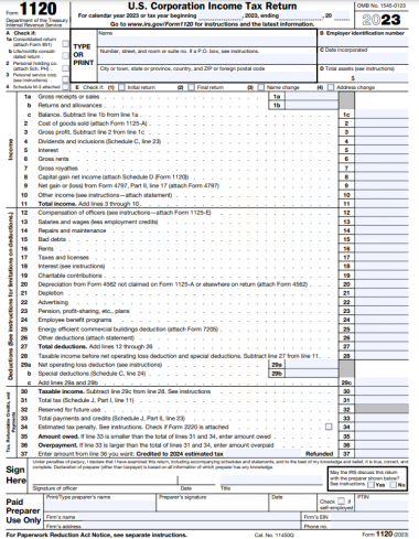 Form 1120: How to Complete and File 1120 Tax Form