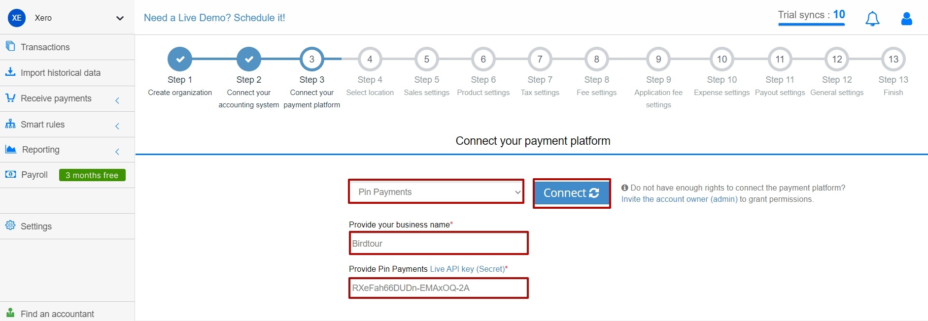 How to connect Pin Payments to Xero | Synder Integrations