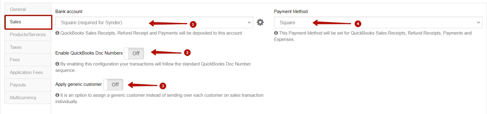 Customize Settings for Square Accounting Integration