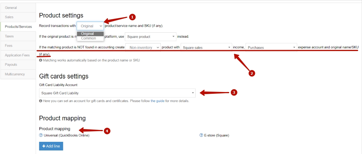 Customize Settings for Square Accounting Integration