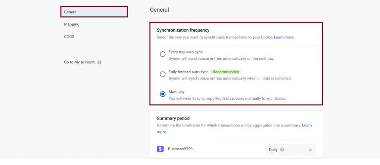 Summary Sync: Sync modes explained - Synder
