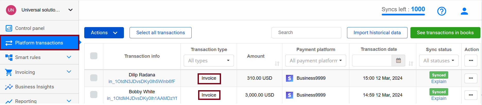 How to sync unpaid invoices from Stripe with Synder - Knowledge Base