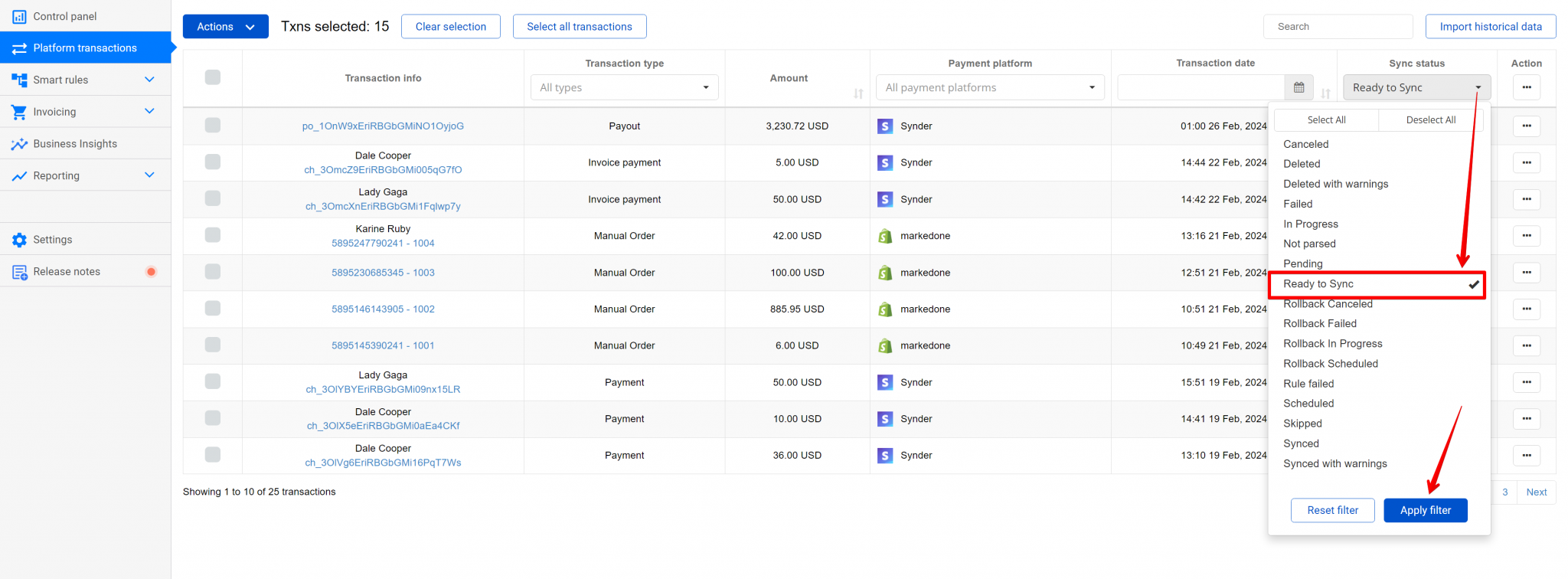 How to Manually Sync Transactions from Synder to Your Books