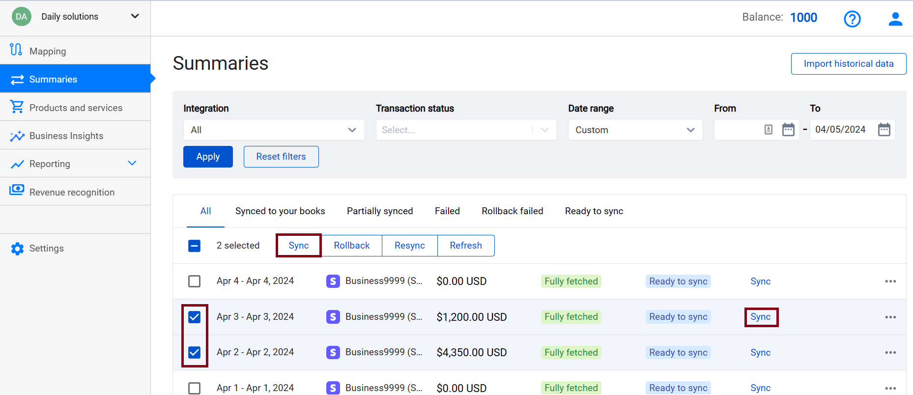 How Summary Sync Works - Synder