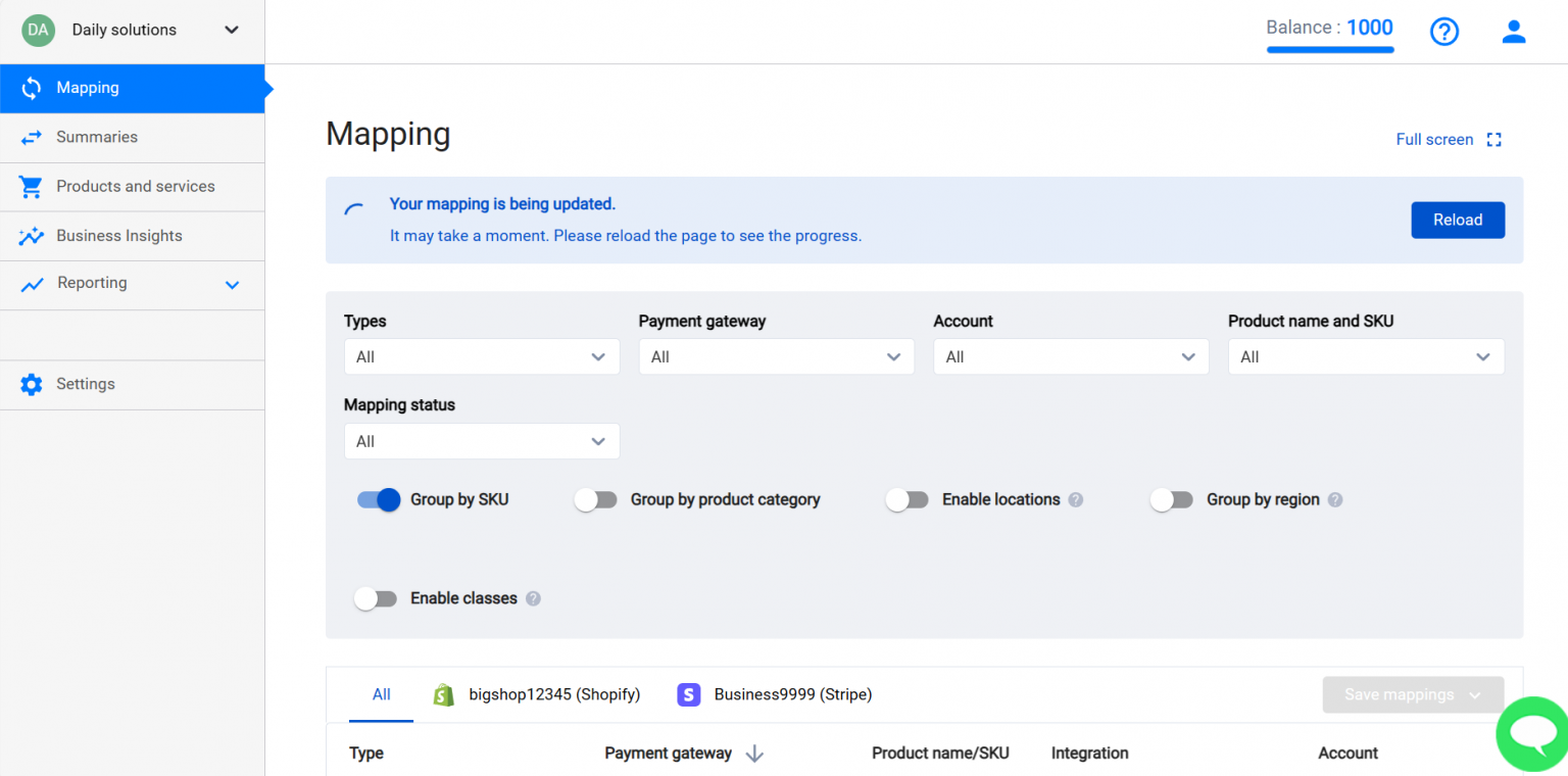 How to group Summaries by products - Synder