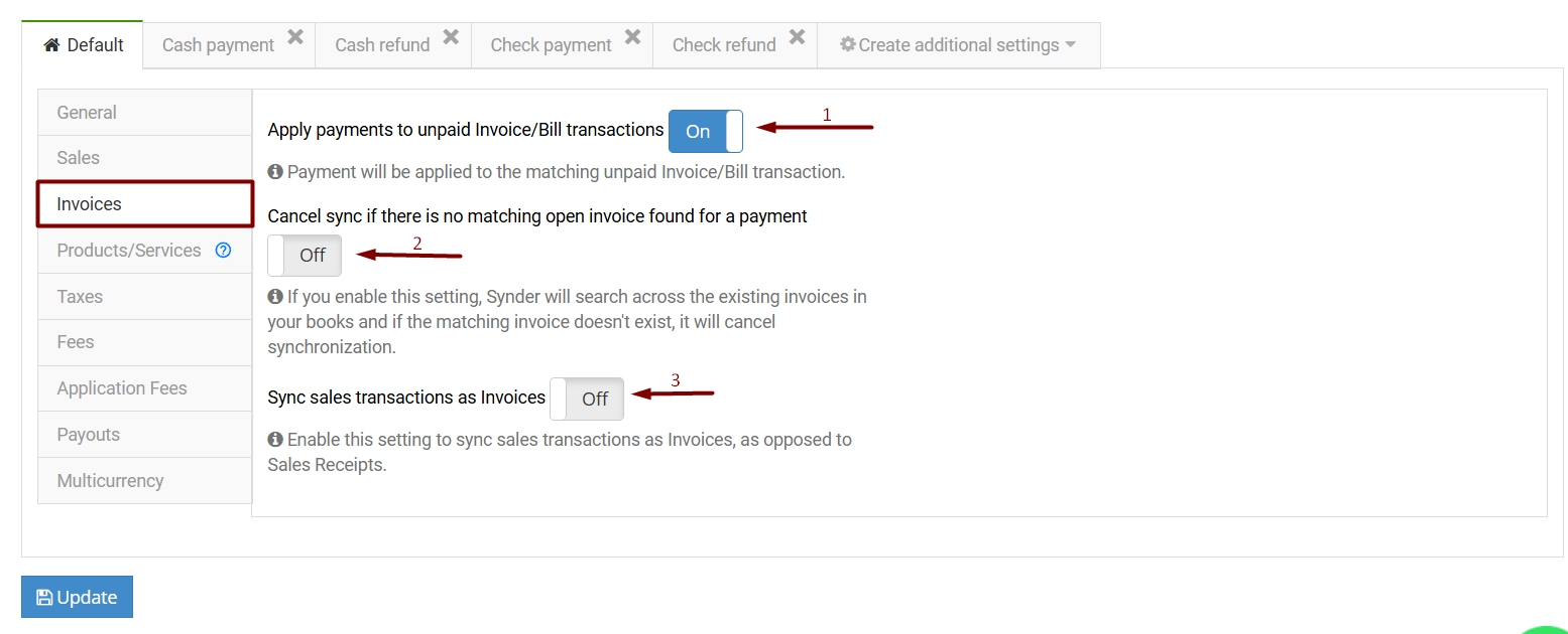 Customize Settings for Square Accounting Integration
