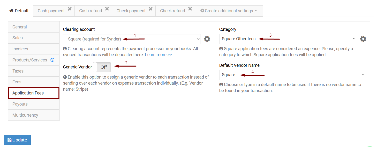 Customize Settings for Square Accounting Integration
