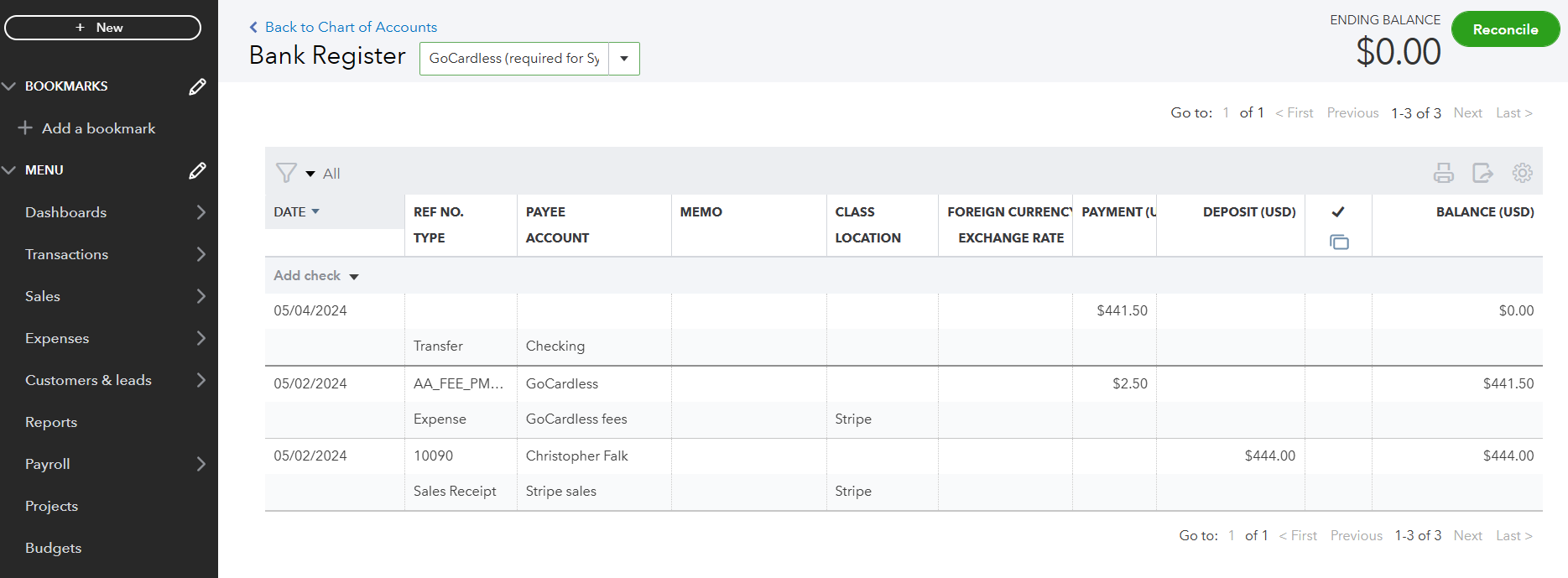 Reconcile GoCardless Transactions in QuickBooks Online Easily