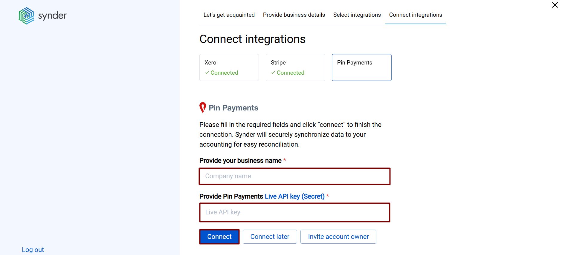 How to connect Pin Payments to Xero | Synder Integrations
