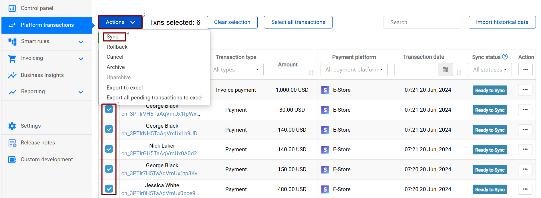 How to find missing transactions in Synder - Synder Knowledge Base