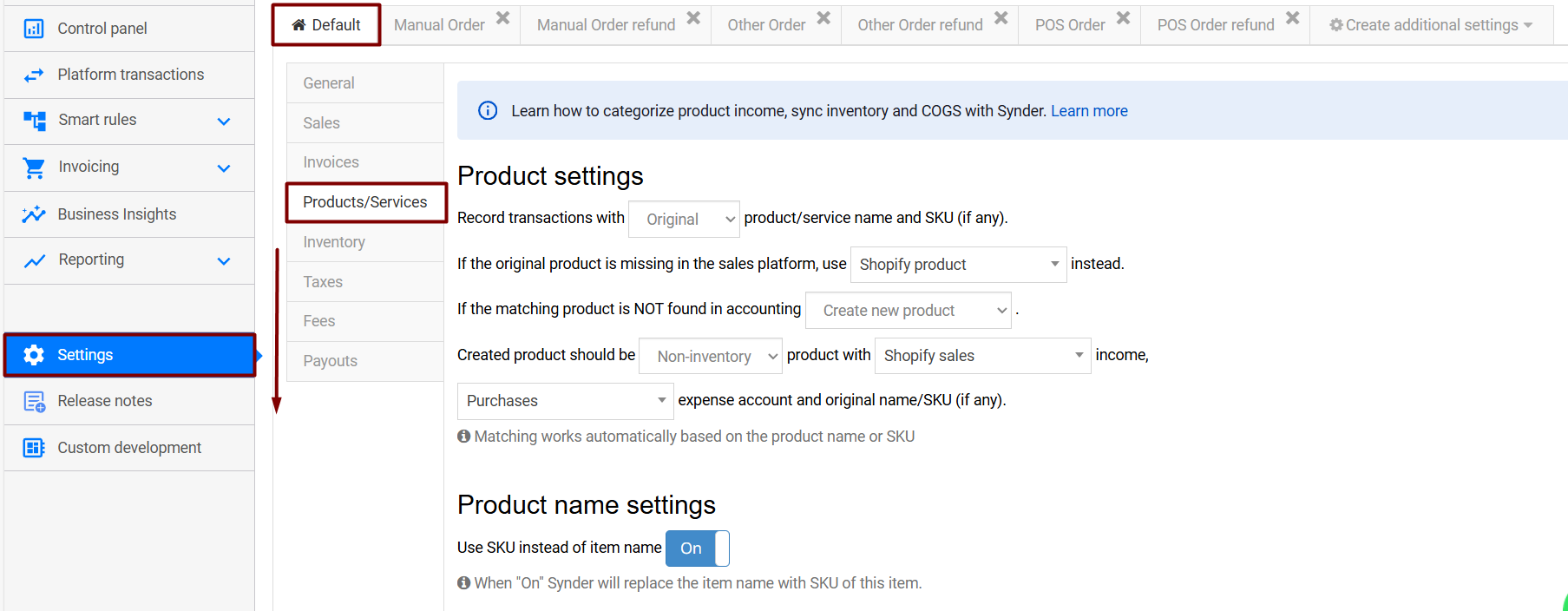 Product Mapping Feature for QuickBooks Desktop - Synder Guide