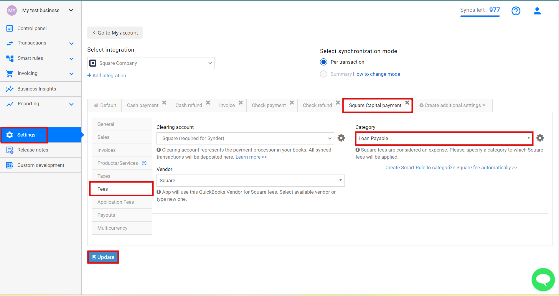How Square Capital Payments Are Processed in Synder - Synder Knowledge Base